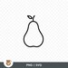 Simple Pear SVG Bundle, Pear Clipart, 15 Pear Outline Cut Files for ...