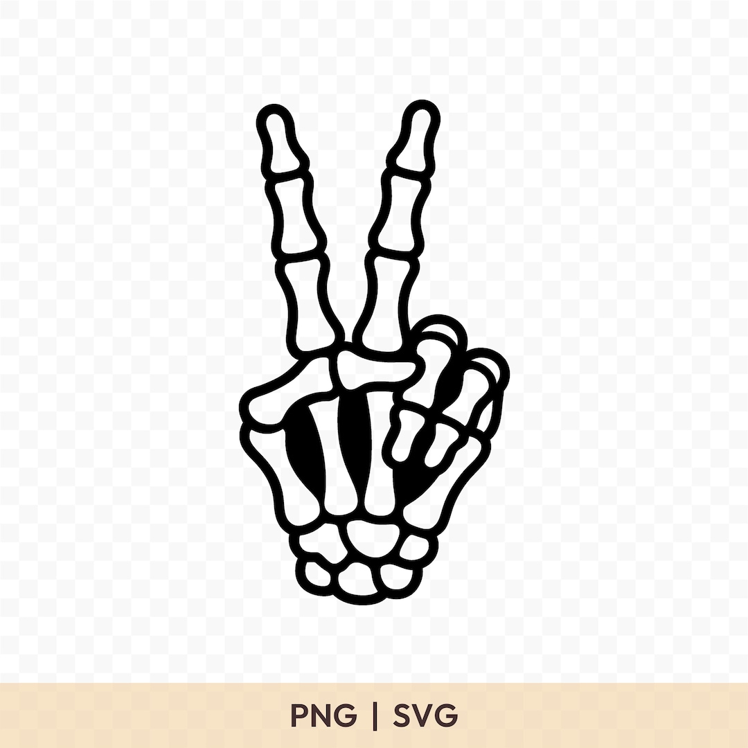 Skeleton Hand Peace Sign SVG: Skeleton Hand Cut File, Skeleton Hand PNG ...