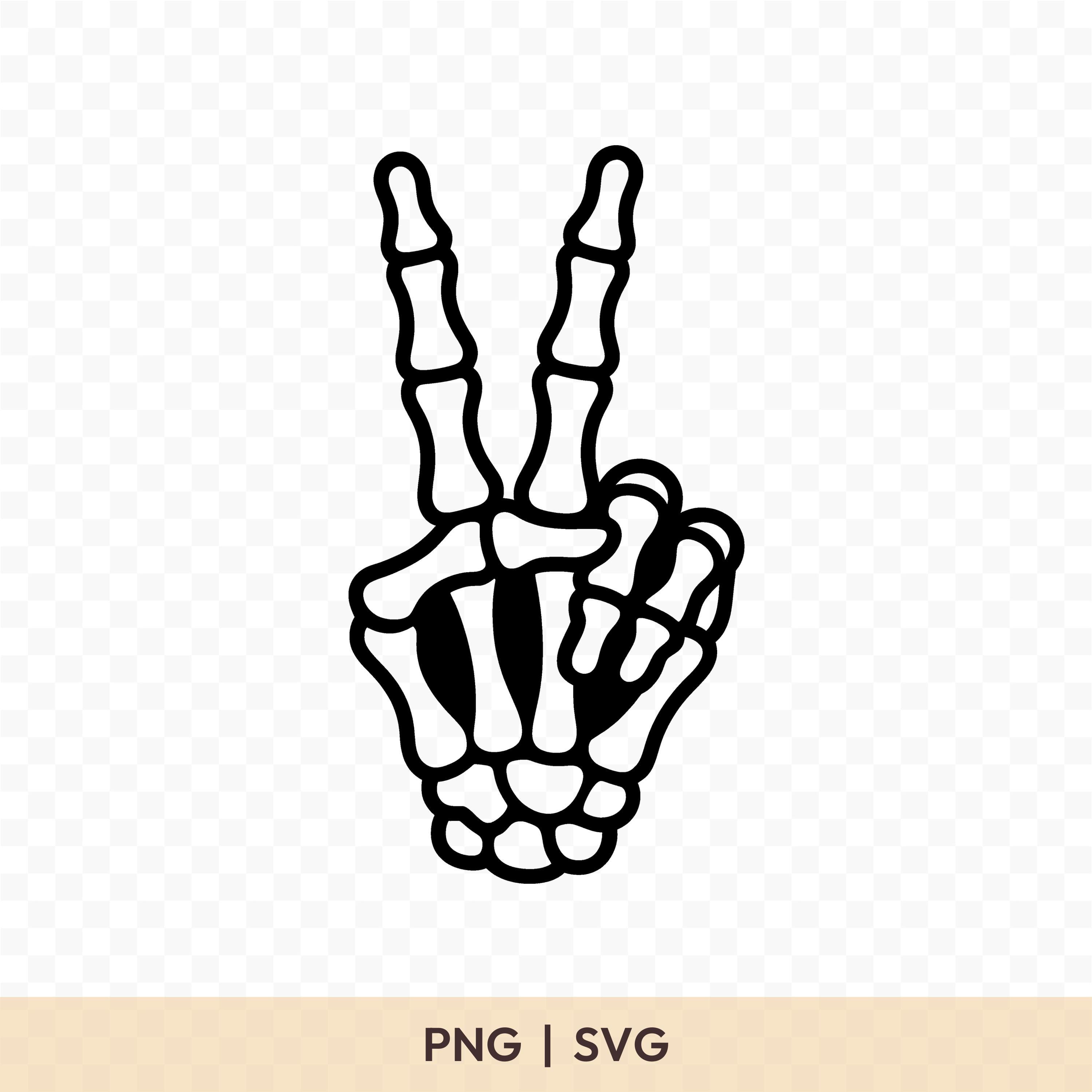 Skeleton Hand Peace Sign SVG: Skeleton Hand Cut File, Skeleton Hand PNG ...