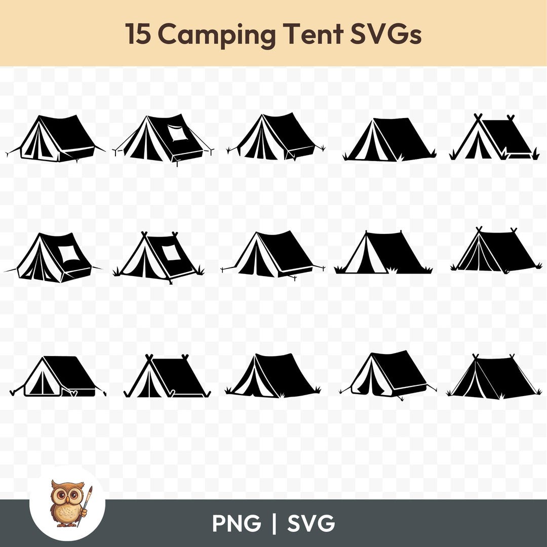 Camping Tent SVG Bundle, Tent Clipart, 15 Tent Cut Files for Cricut ...