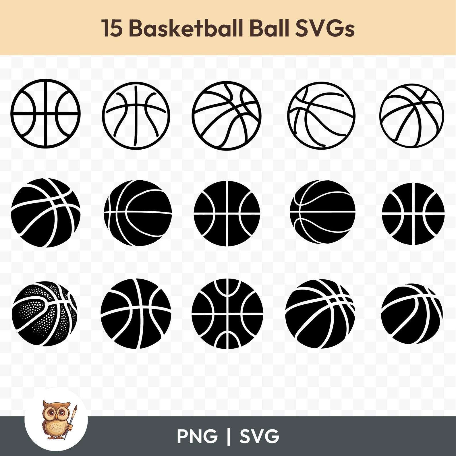 Basketball Ball SVG Bundle, Basketball Ball Clipart, 15 Basketball Cut ...