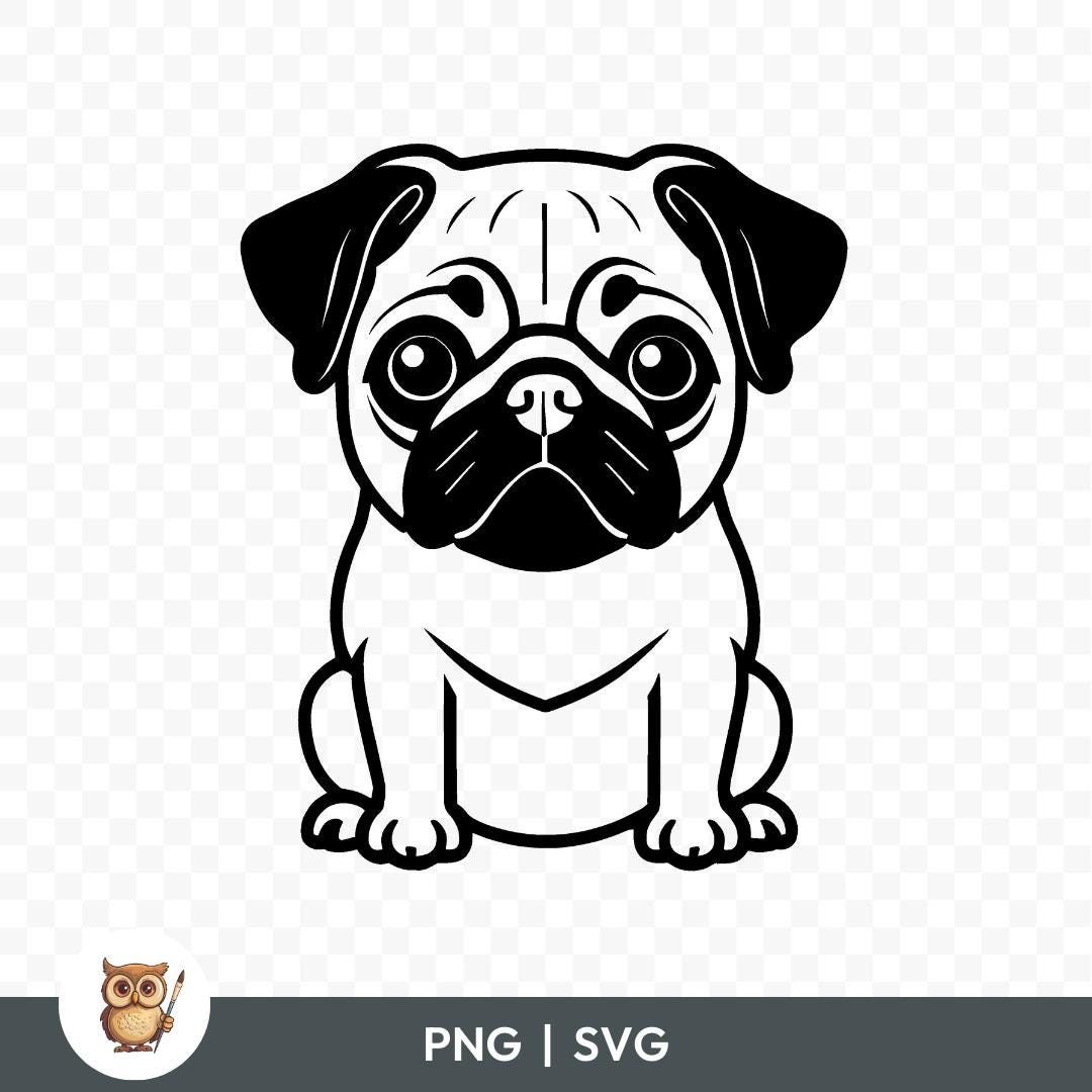 Cute Pug SVG Bundle, Pug Clipart, 15 Pug Cut Files for Cricut, PNG and ...