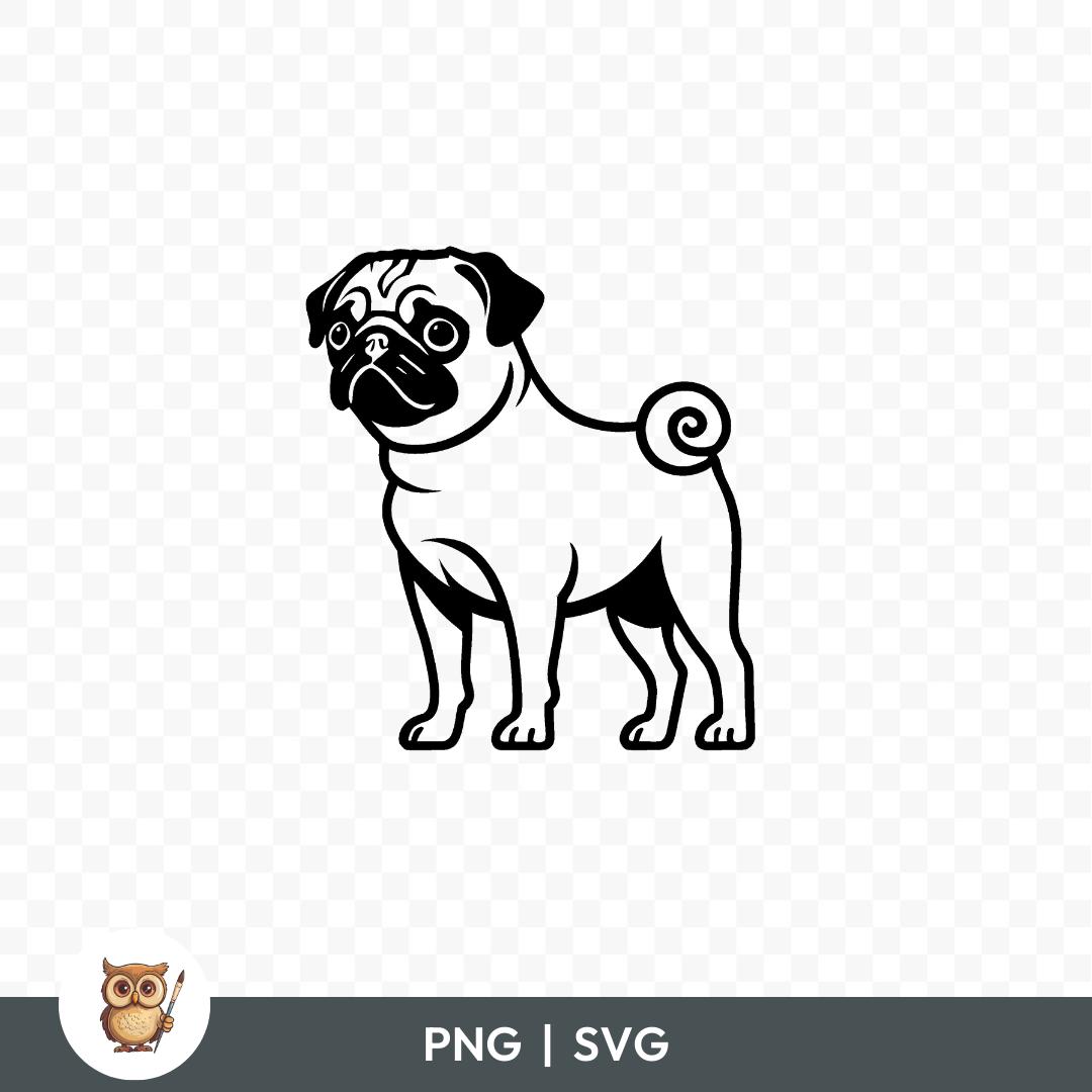 Cute Pug SVG Bundle, Pug Clipart, 15 Pug Cut Files for Cricut, PNG and ...