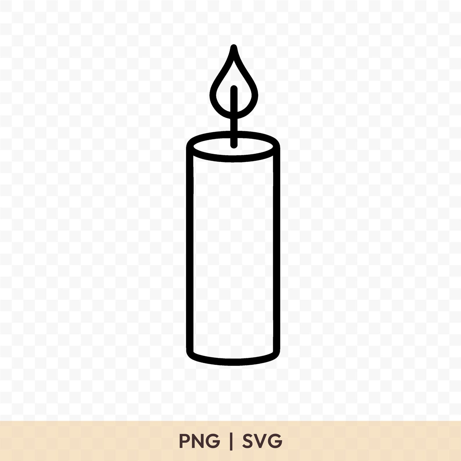 Candle SVG: Candle Cut File, Candle PNG, Candle Outline, Candle Cricut ...