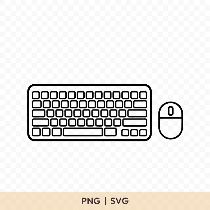Keyboard and Mouse SVG: Cut File for Cricut, Keyboard SVG, Computer ...
