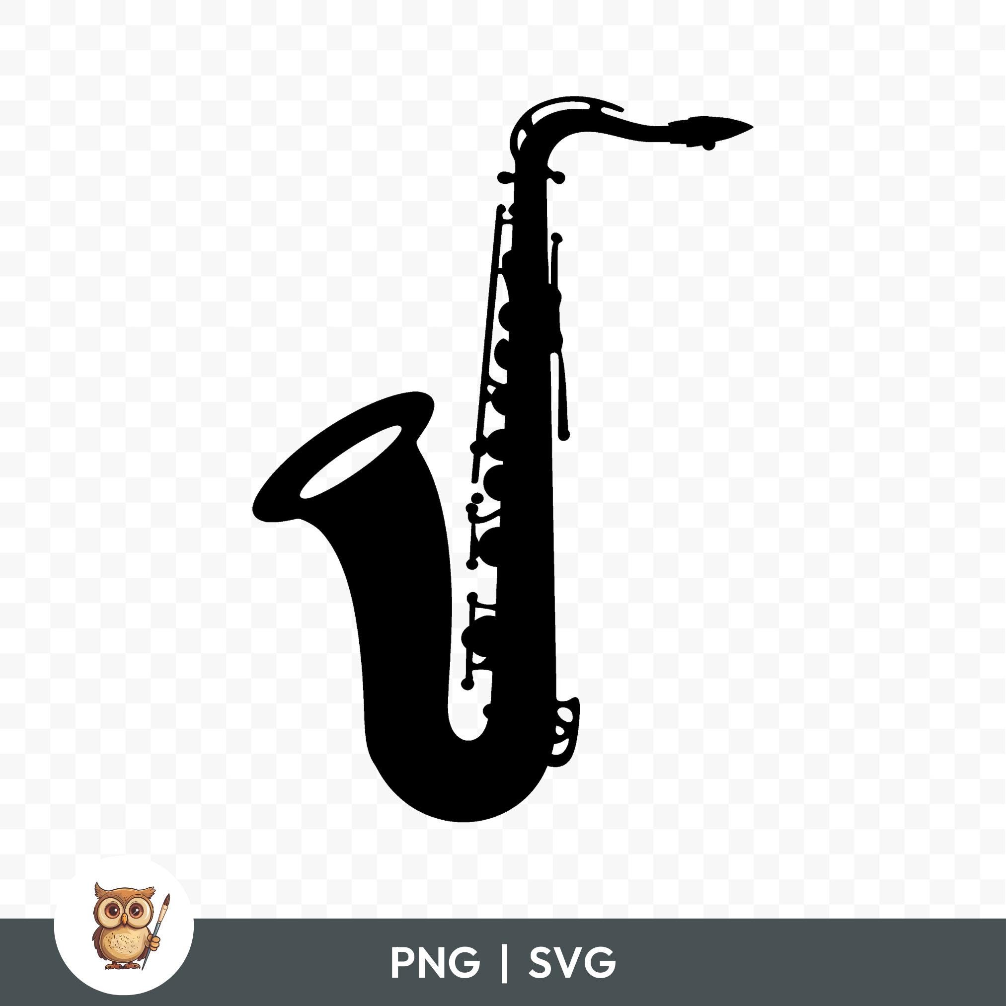 Saxophone Silhouette SVG Bundle, Saxophone Clipart, 15 Sax Silhouette ...