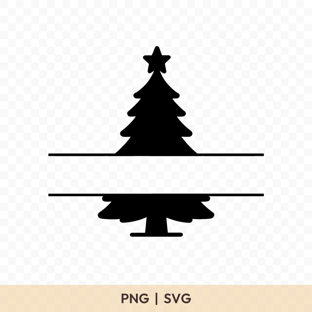 Christmas Tree Split Monogram SVG: Christmas Tree Cut File for Cricut ...
