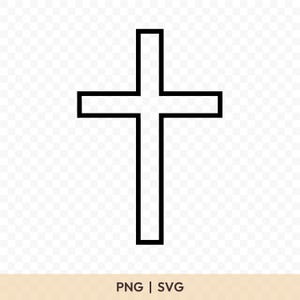 Cross Outline SVG: Cut File for Cricut, Silhouette, Digital Download ...