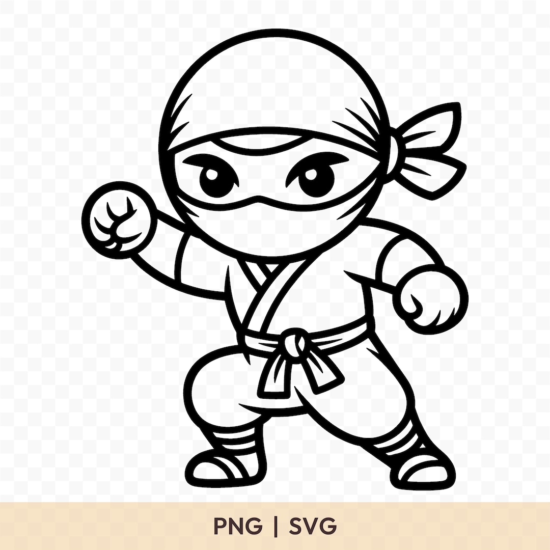 Cute Ninja SVG: Cute Ninja Cut File, Cute Ninja PNG, Cute Ninja ...