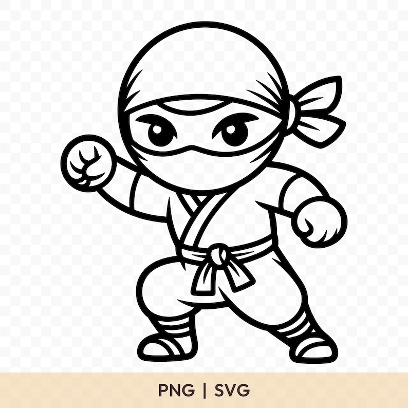 Cute Ninja SVG: Cute Ninja Cut File, Cute Ninja PNG, Cute Ninja ...