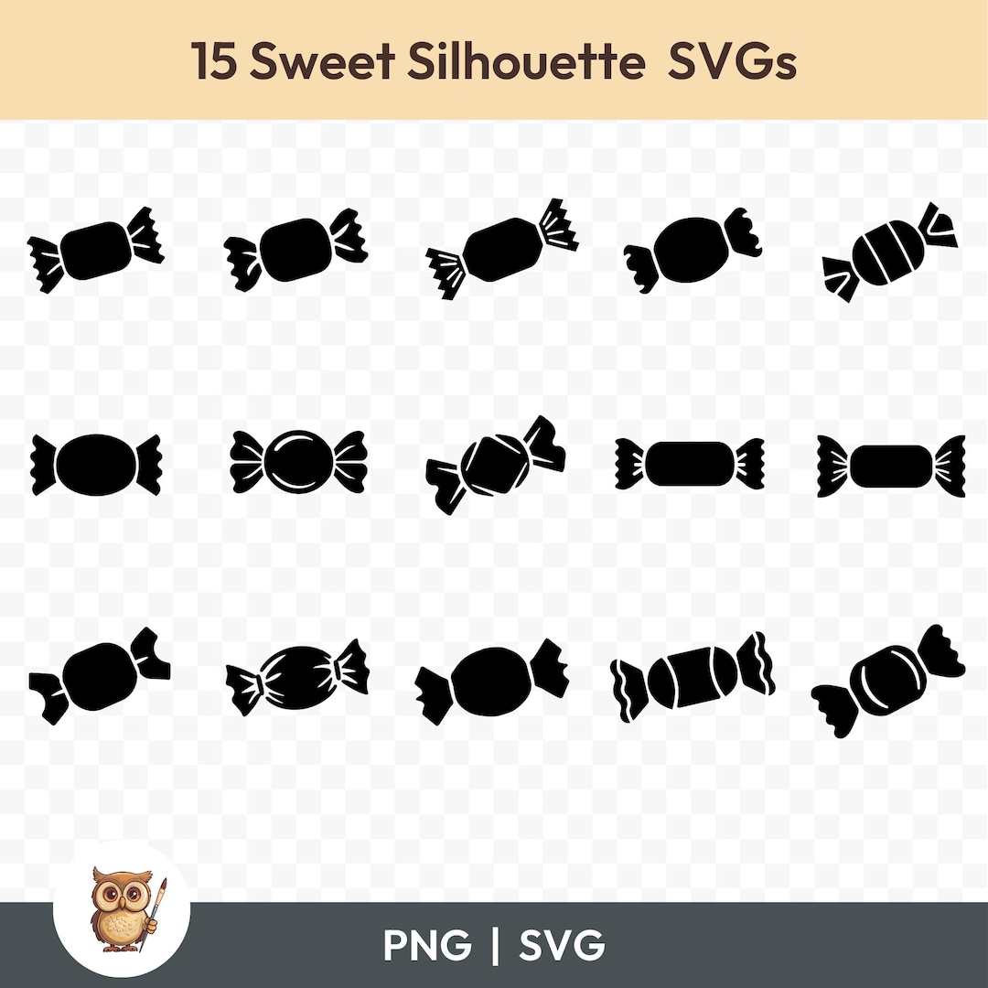 Sweet Silhouette SVG Bundle, Sweet Clipart, 15 Sweetie Cut Files for ...