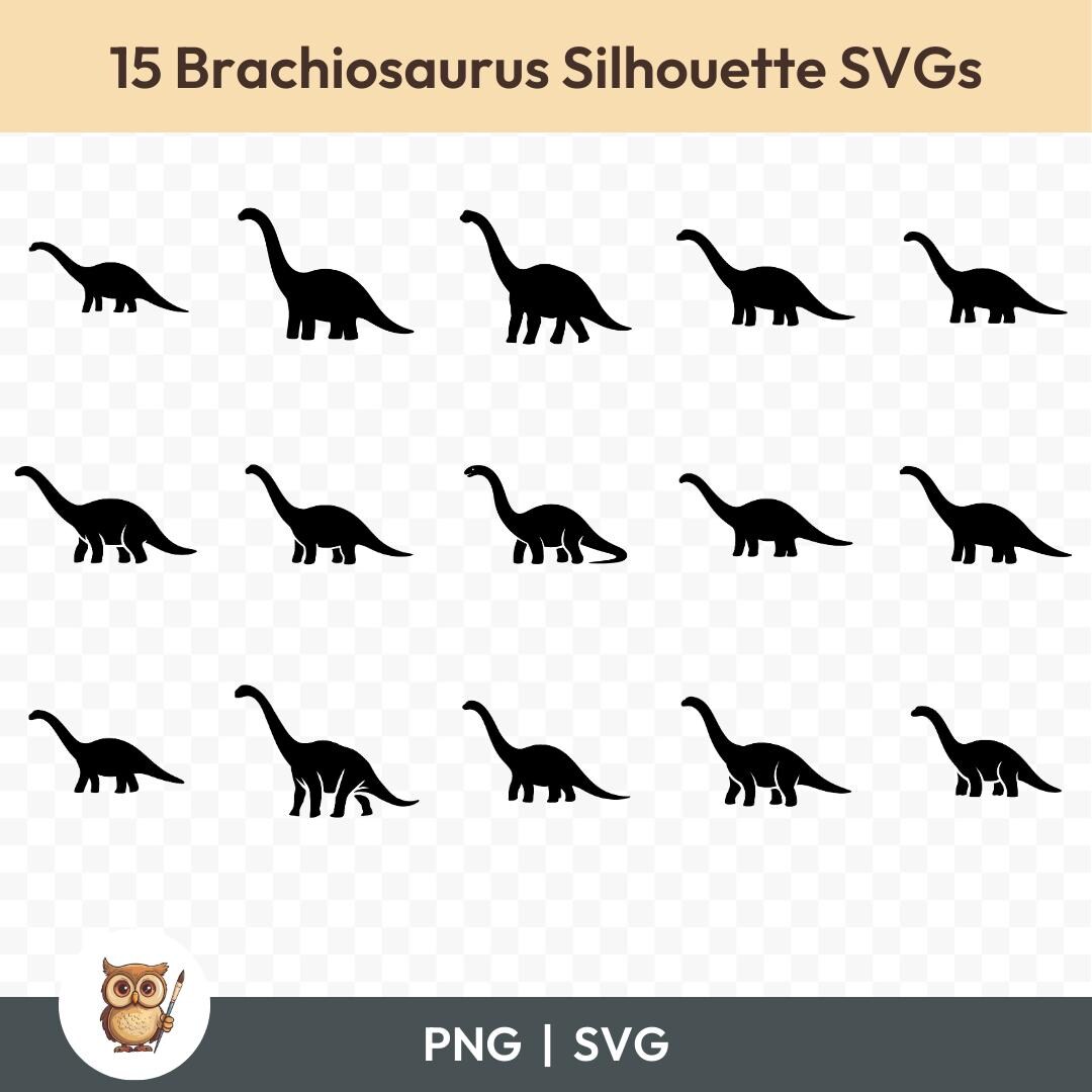 Brachiosaurus Silhouette SVG Bundle, Brachiosaurus Clipart, 15 ...
