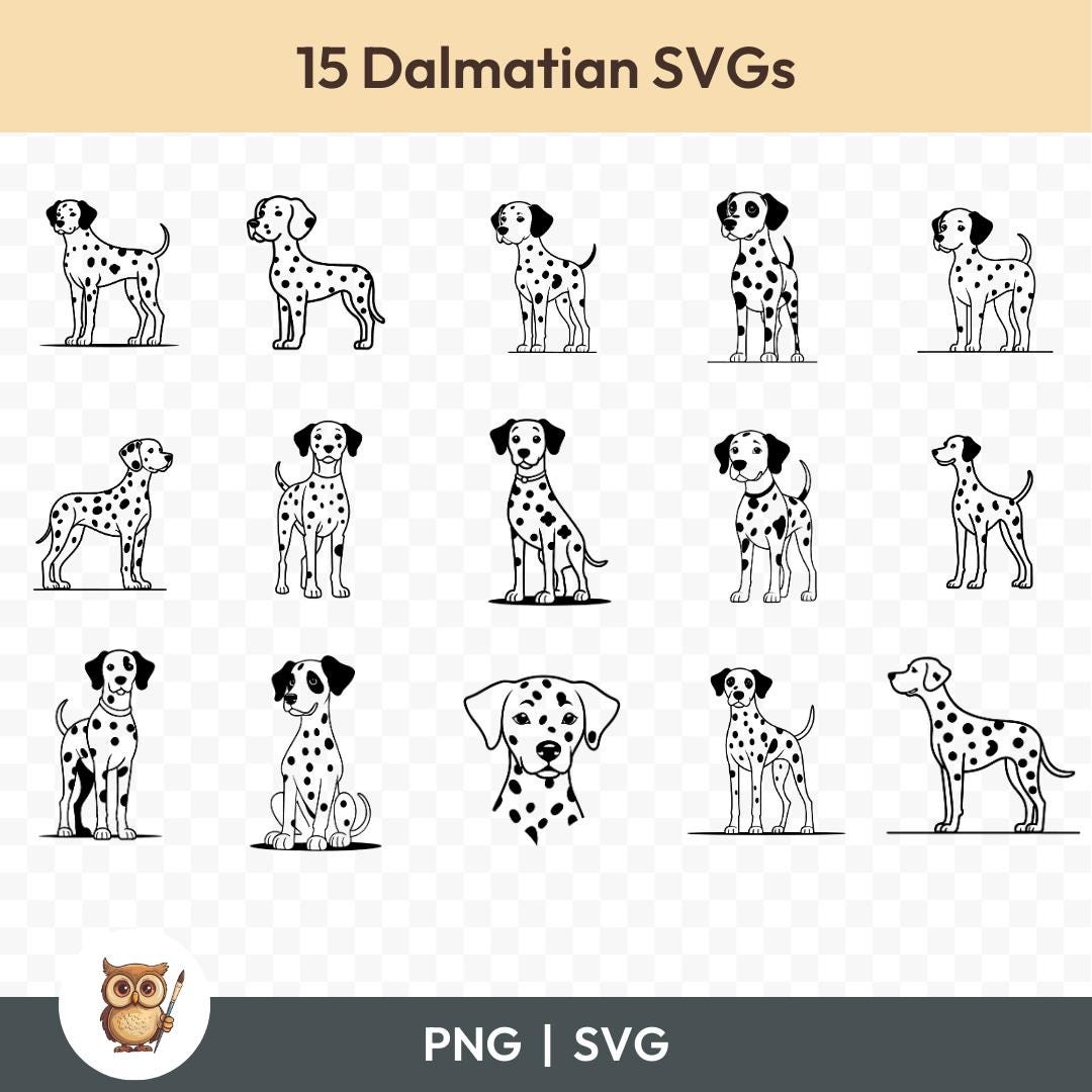 Dalmatian SVG Bundle, Dalmatian Clipart, 15 Dalmatian Cut Files for ...