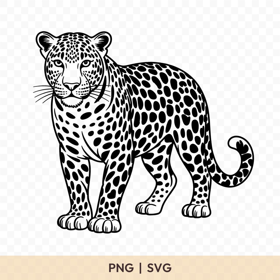 Leopard SVG: Leopard Cut File, Leopard PNG, Leopard Silhouette, Leopard ...