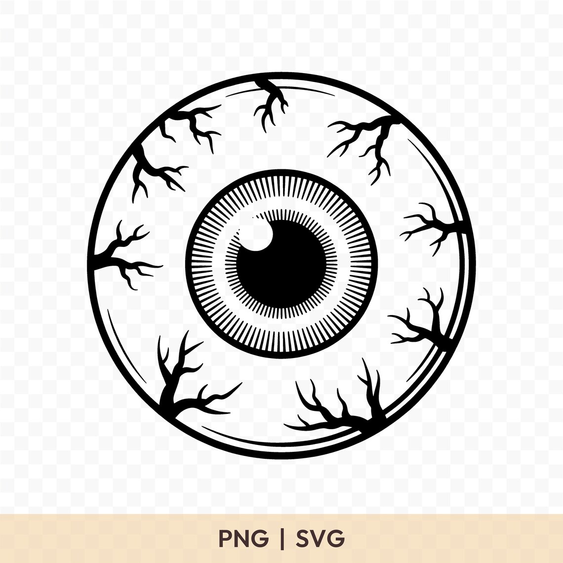 Bloodshot Eyeball SVG: Cut File for Cricut, Silhouette, Spooky Decor ...