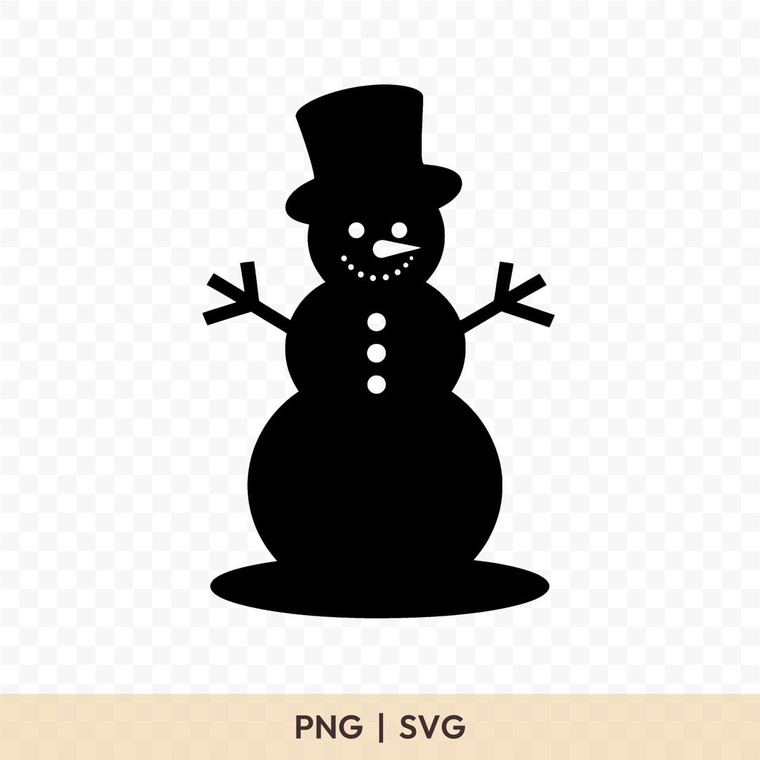 Snowman SVG: Snowman Cut File, Snowman PNG, Snowman Silhouette, Snowman ...