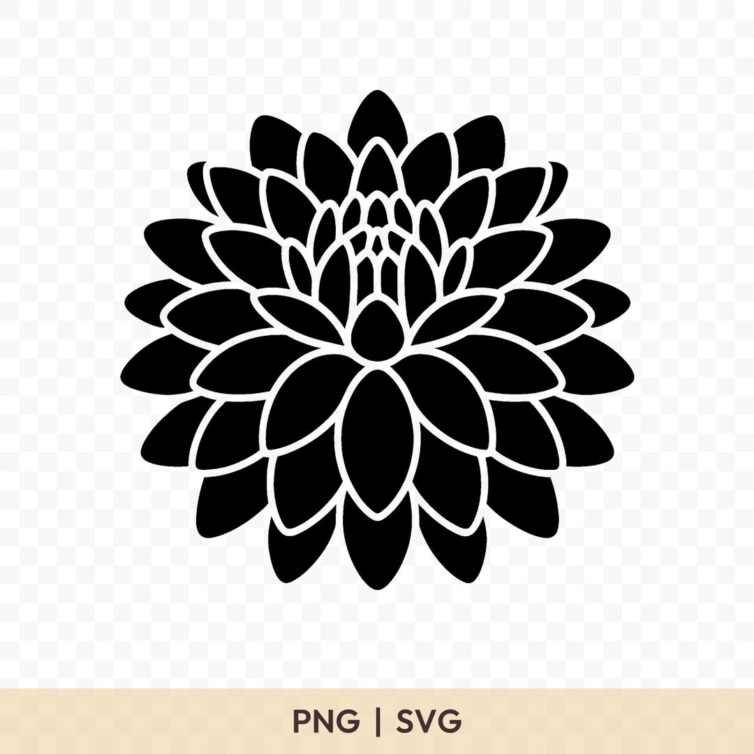 Dahlia Flower SVG: Cut File for Cricut, Silhouette, Digital Download ...