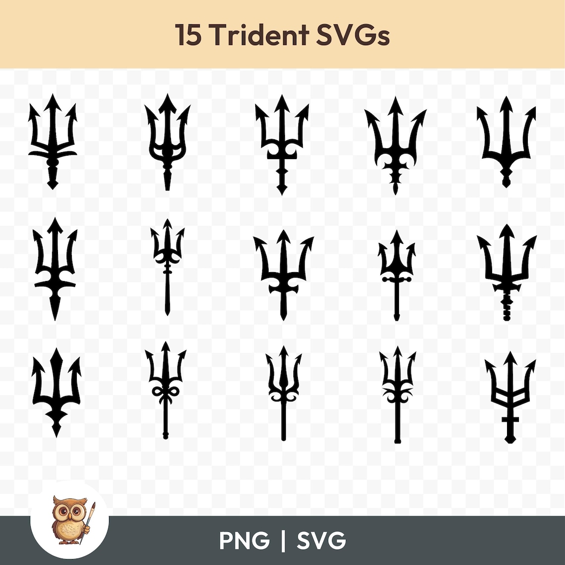 Trident SVG Bundle, Trident Clipart, 15 Trident Cut Files for Cricut ...
