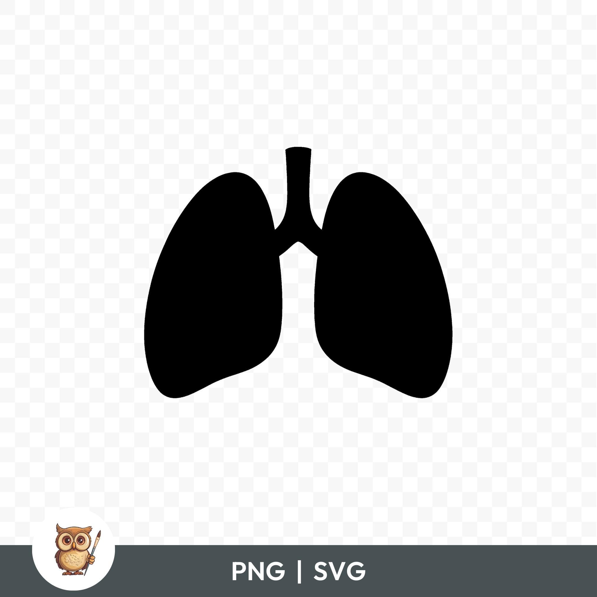 Lungs Silhouette SVG Bundle, Lungs Silhouette Clipart, 15 Lungs Cut ...
