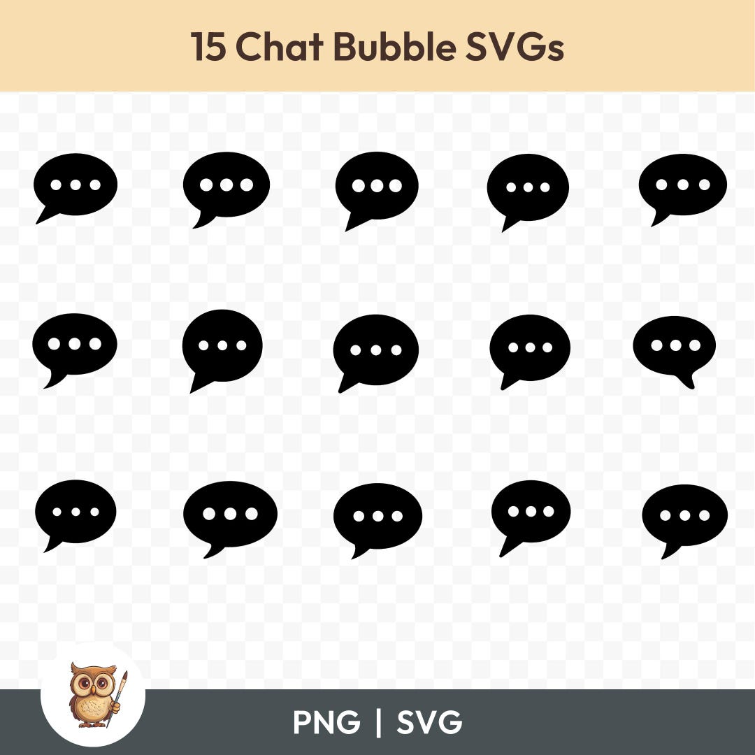 Chat Bubble Silhouette SVG Bundle, Chat Bubble Clipart, 15 Message ...