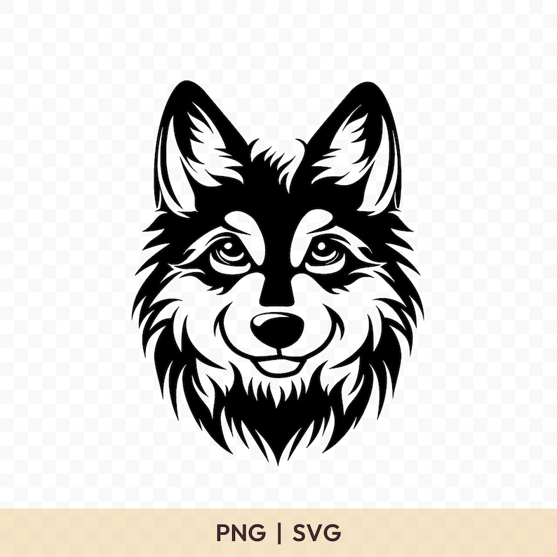 Cute Wolf SVG: Cute Wolf Cut File, Wolf PNG, Wolf Silhouette, Wolf ...