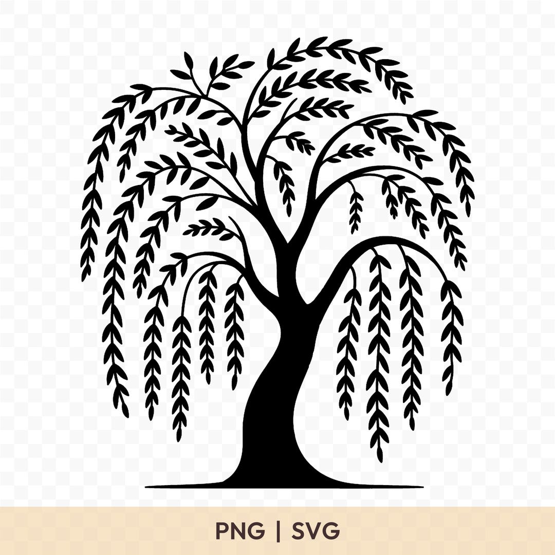Willow Tree SVG: Willow Cut File for Cricut, Willow Tree Silhouette ...