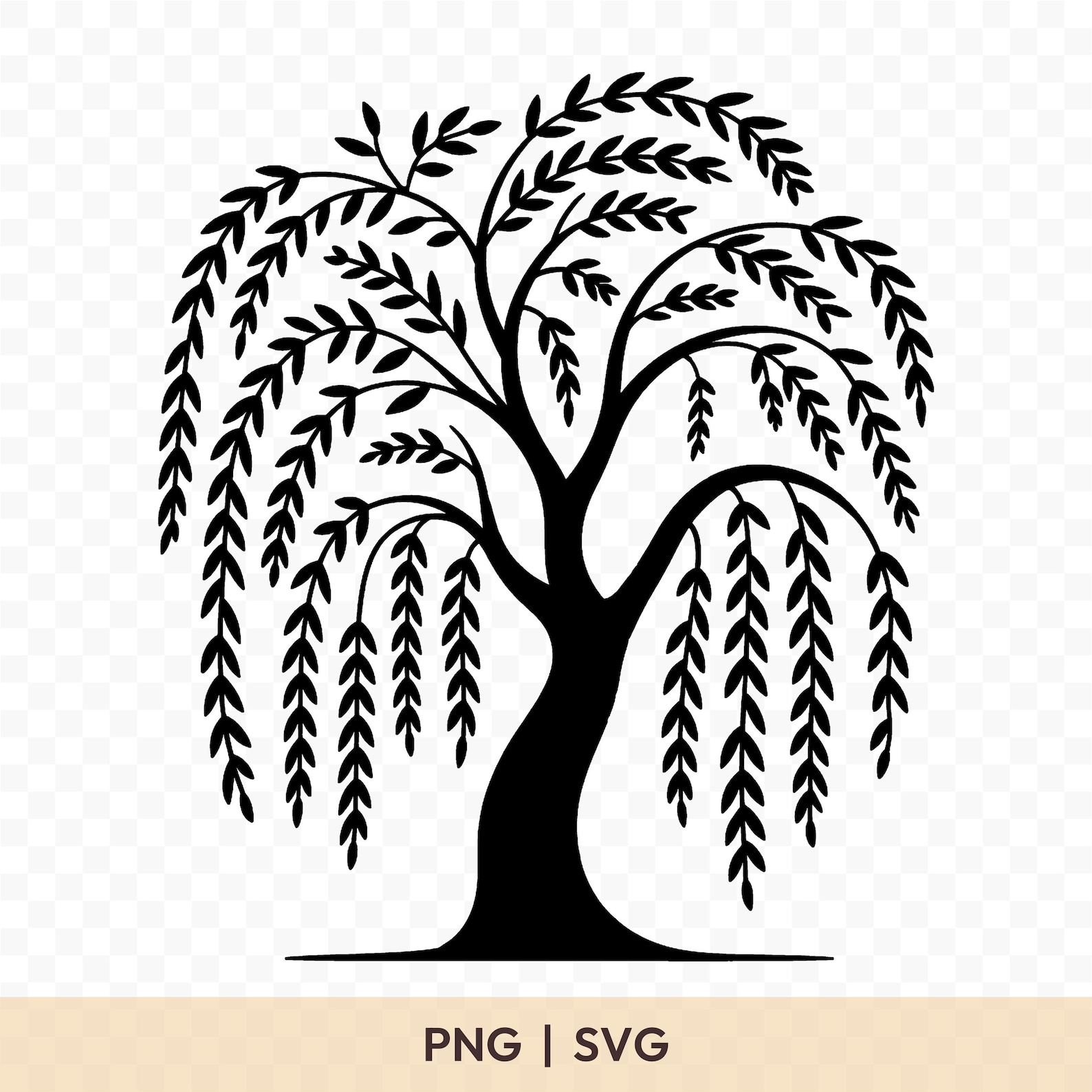 Willow Tree SVG: Willow Cut File for Cricut, Willow Tree Silhouette ...