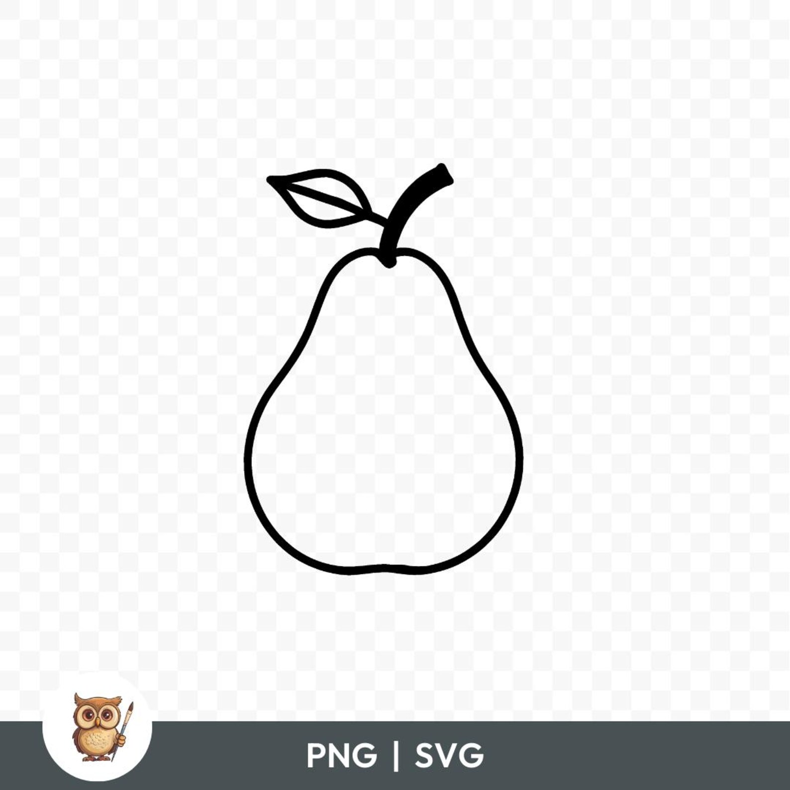 Simple Pear SVG Bundle, Pear Clipart, 15 Pear Outline Cut Files for ...