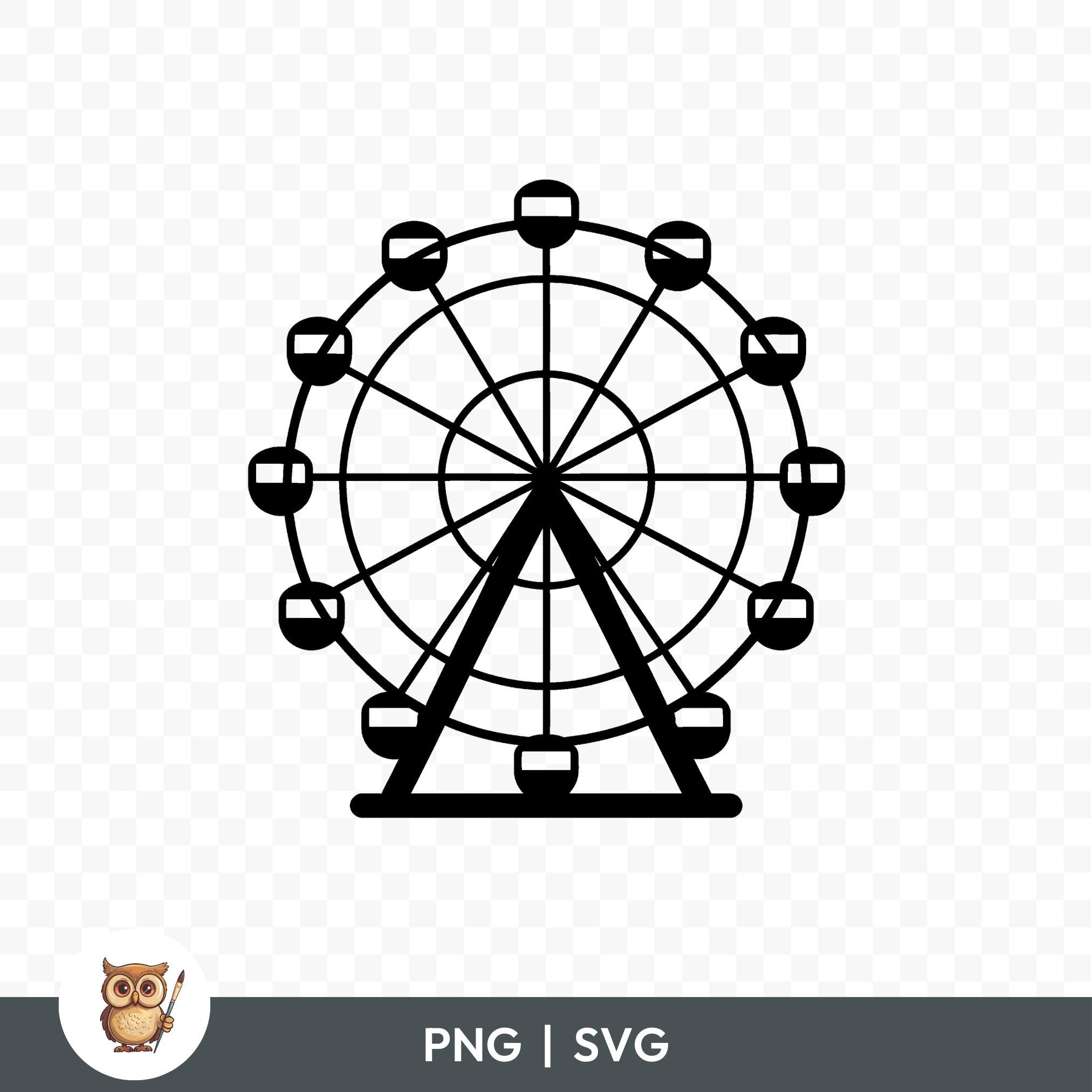 Ferris Wheel SVG Bundle, Ferris Wheel Clipart, 15 Ferris Wheel Cut ...