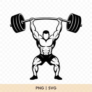 Weightlifter SVG: Cut File for Cricut, Silhouette, Digital Download ...
