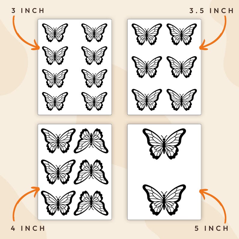Butterfly Shape Template Printable PDF: Butterfly Cutouts, Tracing ...