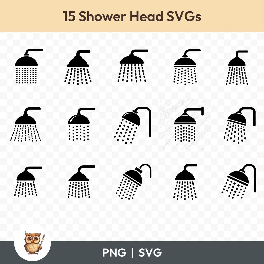Shower Head SVG Bundle, Shower Clipart, 15 Shower Head Cut Files for ...