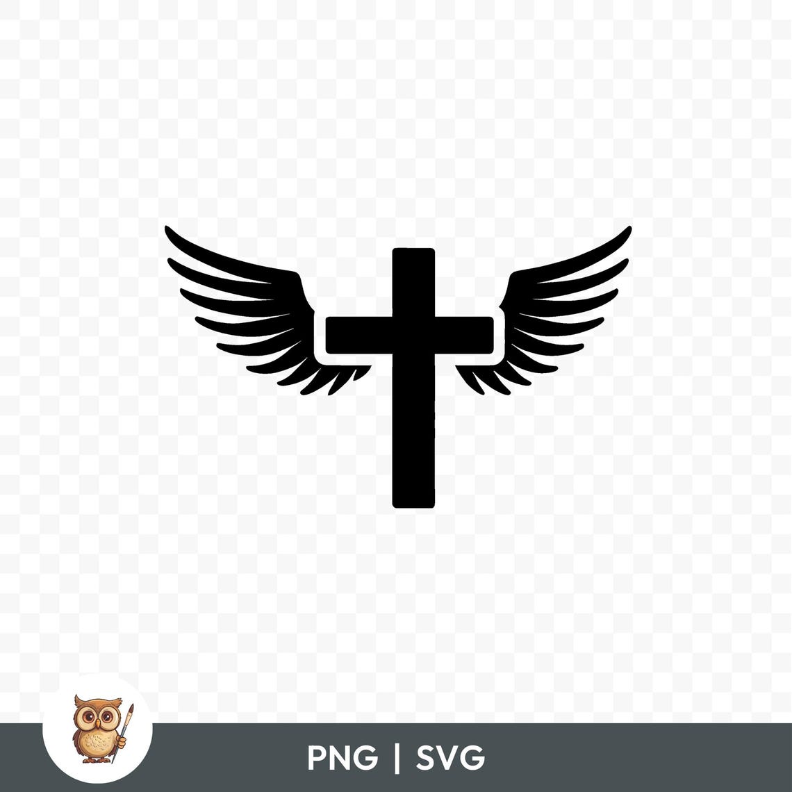 Cross With Wings SVG Bundle, Cross With Angel Wings Clipart, 15 Cross ...