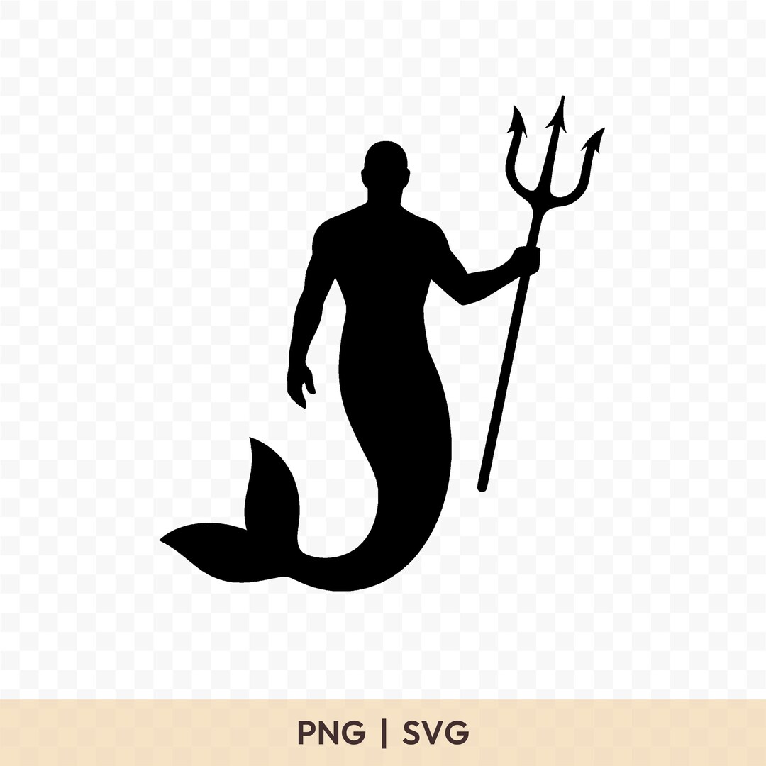 Merman Silhouette SVG: Merman Cut File, Merman PNG, Merman Silhouette ...