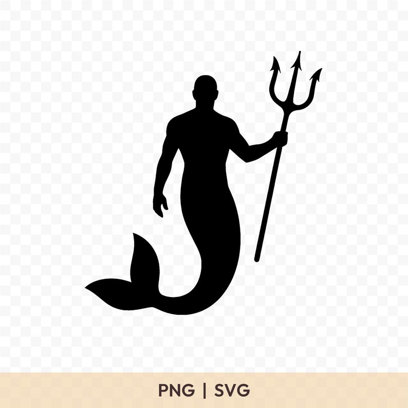 Merman Silhouette SVG: Merman Cut File, Merman PNG, Merman Silhouette ...