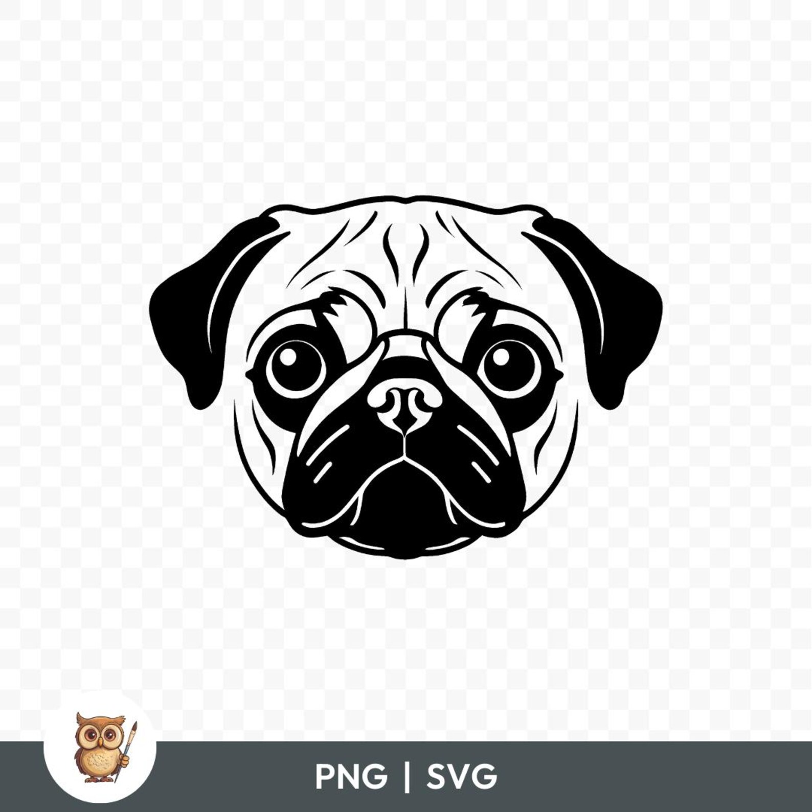Cute Pug SVG Bundle, Pug Clipart, 15 Pug Cut Files for Cricut, PNG and ...