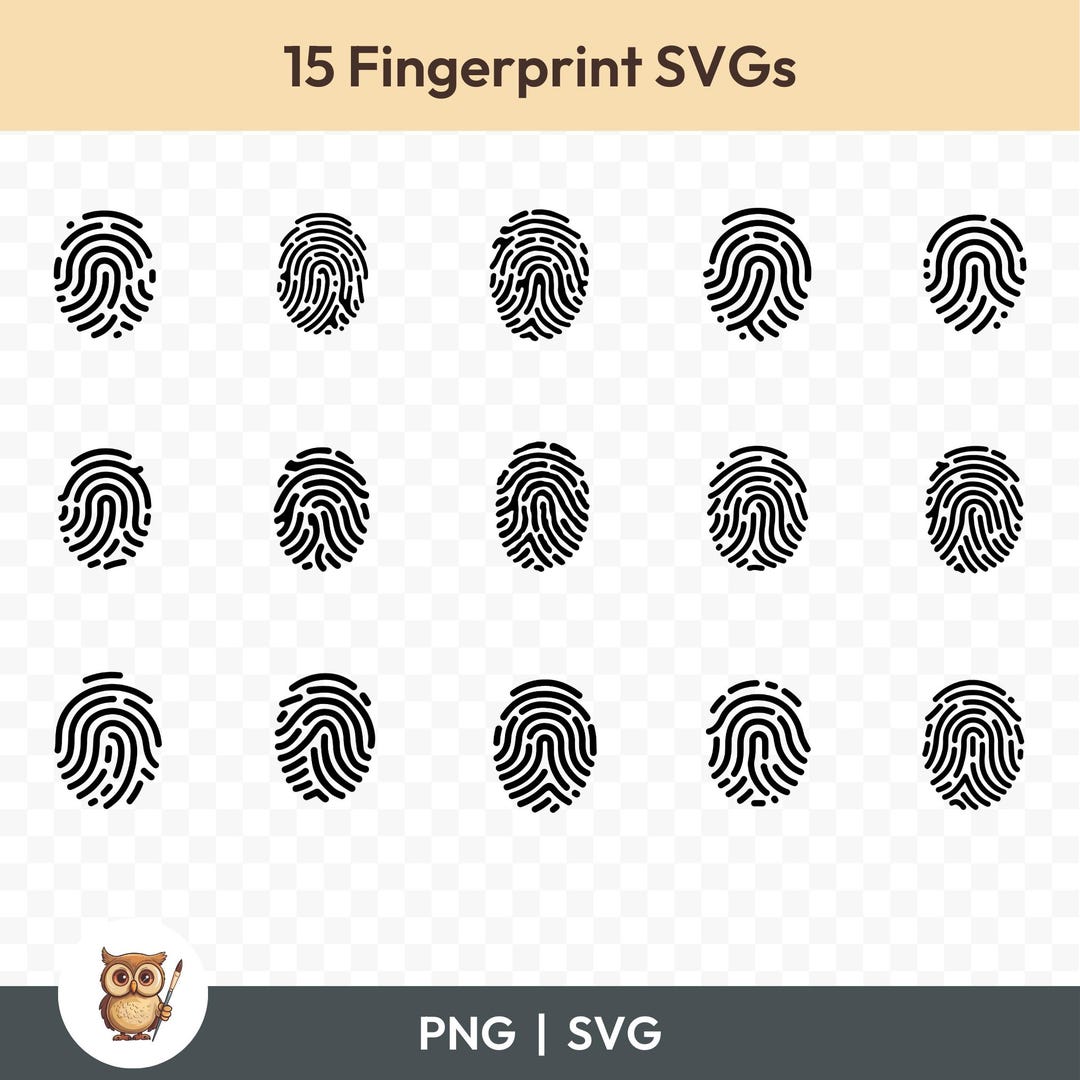 Fingerprint SVG Bundle, Fingerprint Clipart, 15 Fingerprint Cut Files ...