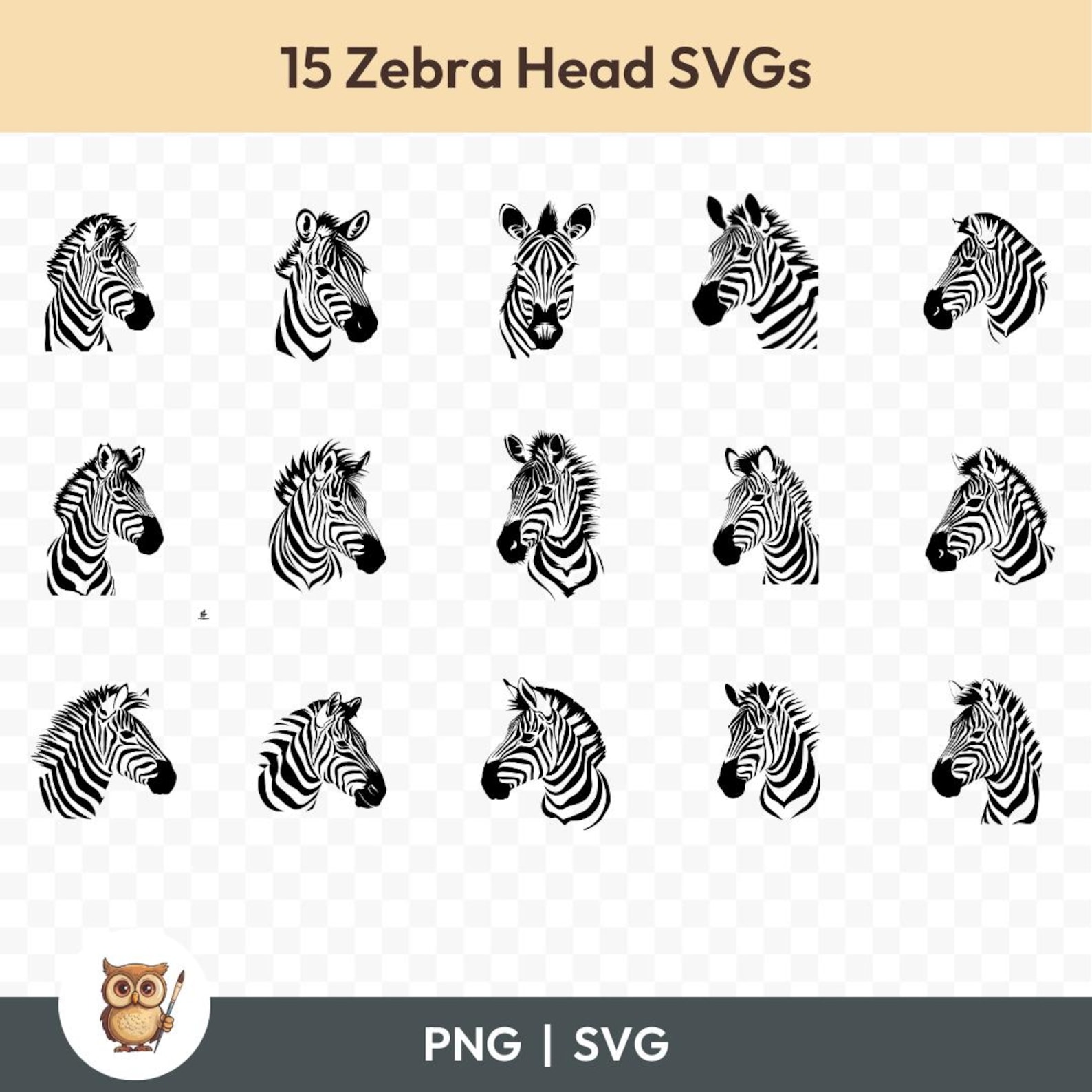 Zebra Head SVG Bundle, Zebra Head Clipart, 15 Zebra Head Cut Files for ...