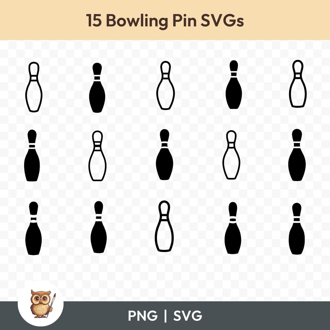 Bowling Pin SVG Bundle, Bowling Pin Clipart, 15 Bowling Pin Cut Files ...