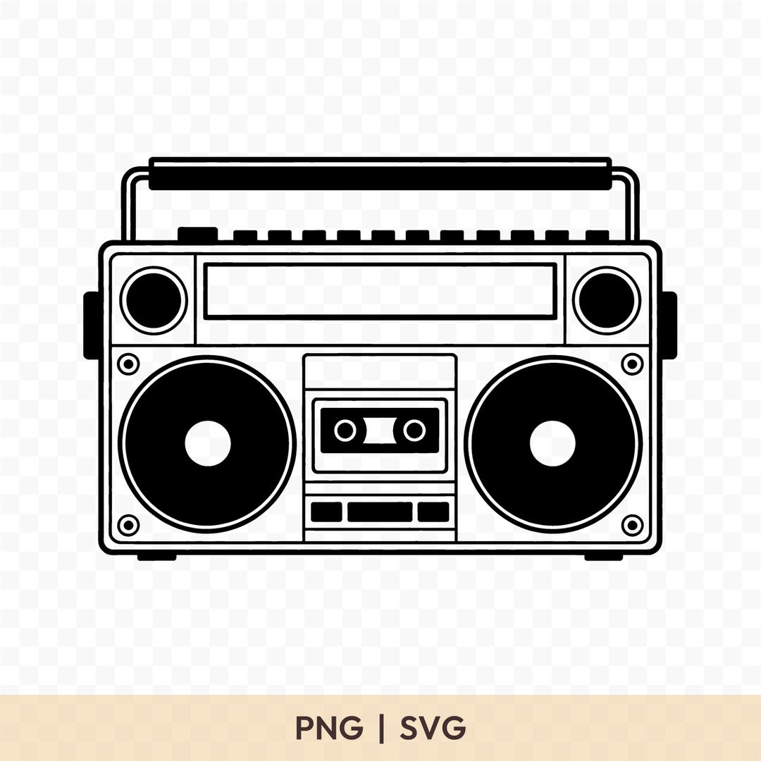 Boombox Ghetto Blaster SVG: Retro Boombox Cut File, Ghetto Blaster PNG ...