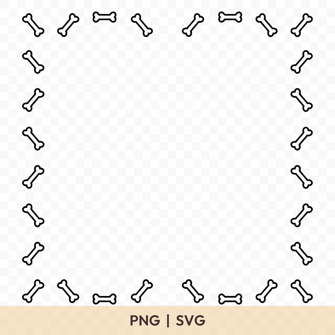 Dog Bone Frame SVG: Bones Cut File for Cricut, Dog Bone Border SVG ...