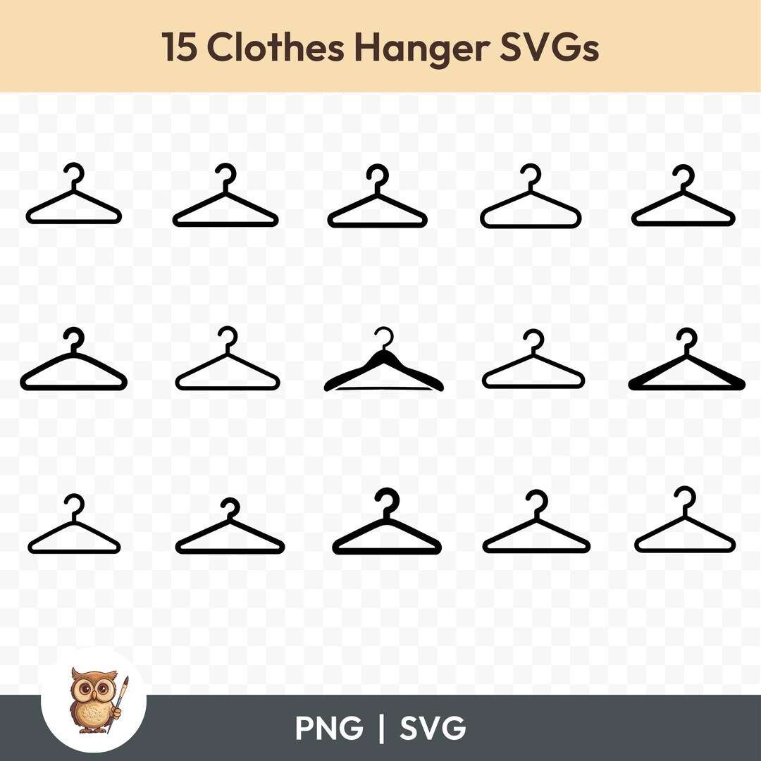 Clothes Hanger SVG Bundle, Hanger Clipart, 15 Clothes Hanger Cut Files ...