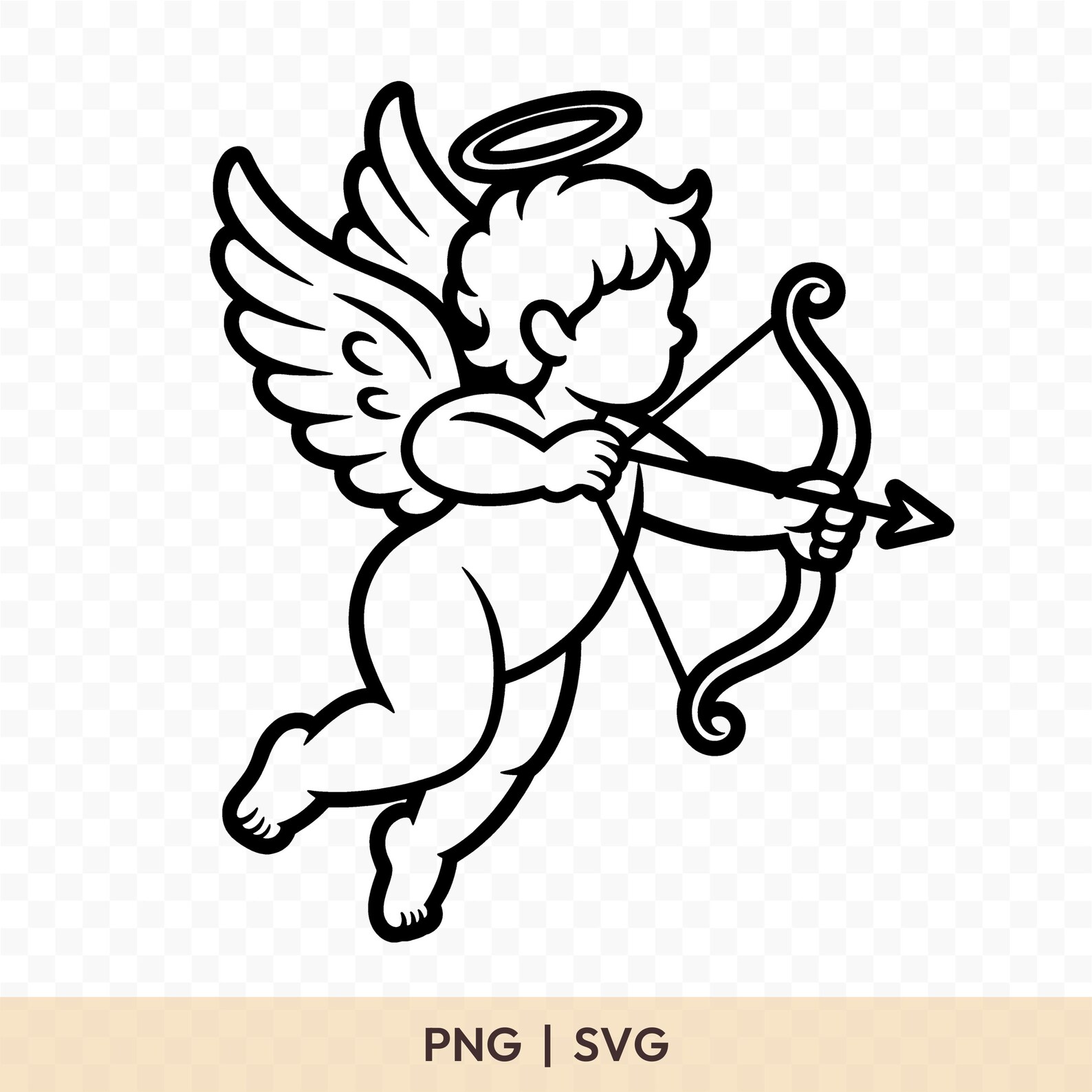 Cupid Angel SVG: Cut File for Cricut, Silhouette, Digital Download ...