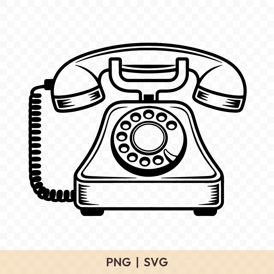 Vintage Telephone SVG: Cut File for Cricut, Silhouette, PNG, Vector ...