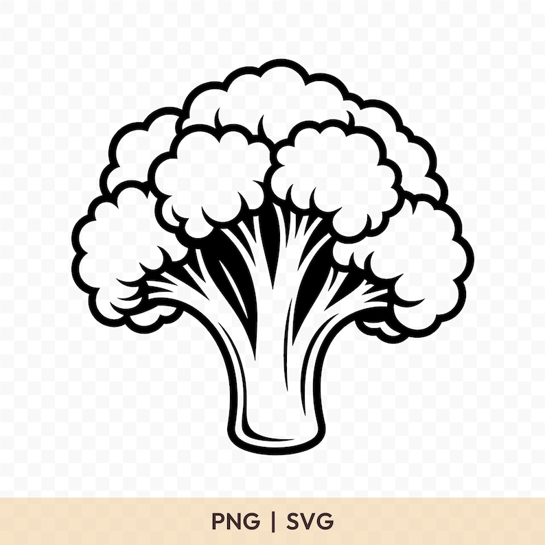 Broccoli SVG: Broccoli Cut File, Broccoli PNG, Broccoli Silhouette ...