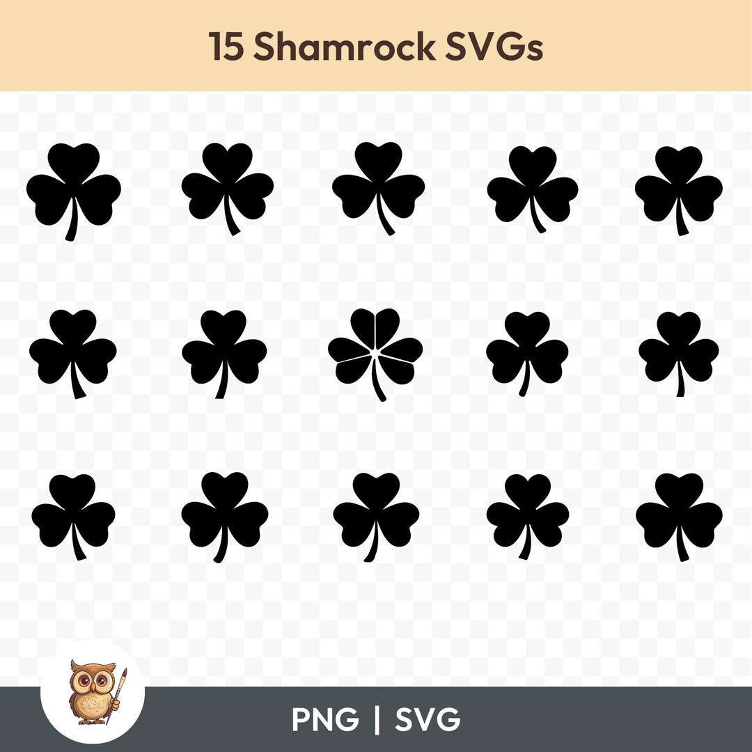 Shamrock SVG Bundle, Shamrock Clipart, 15 Shamrock Cut Files for Cricut ...