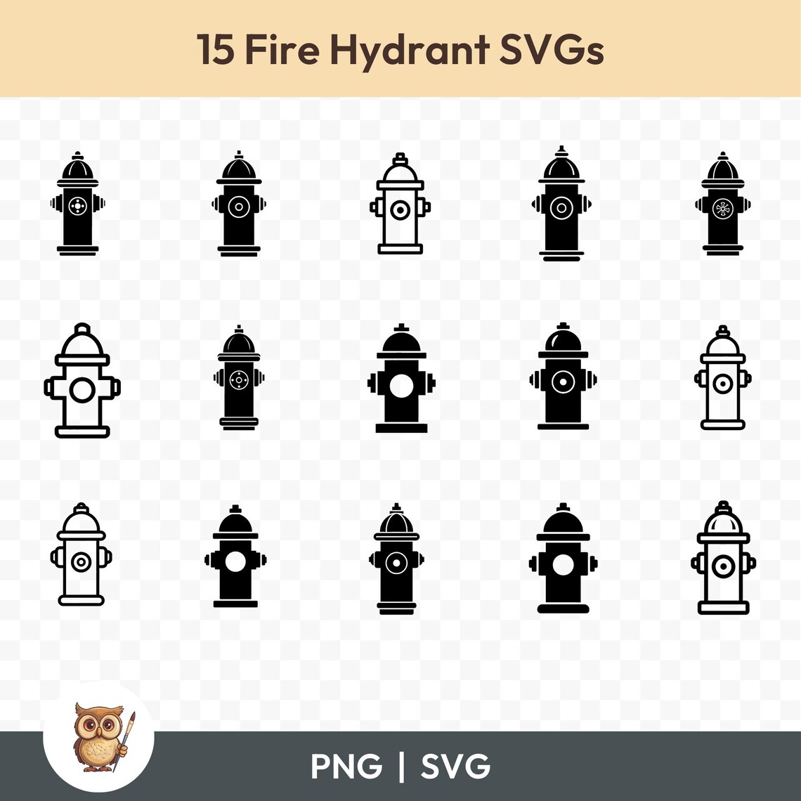 Fire Hydrant SVG Bundle, Hydrant Clipart, 15 Fire Hydrant Cut Files for ...