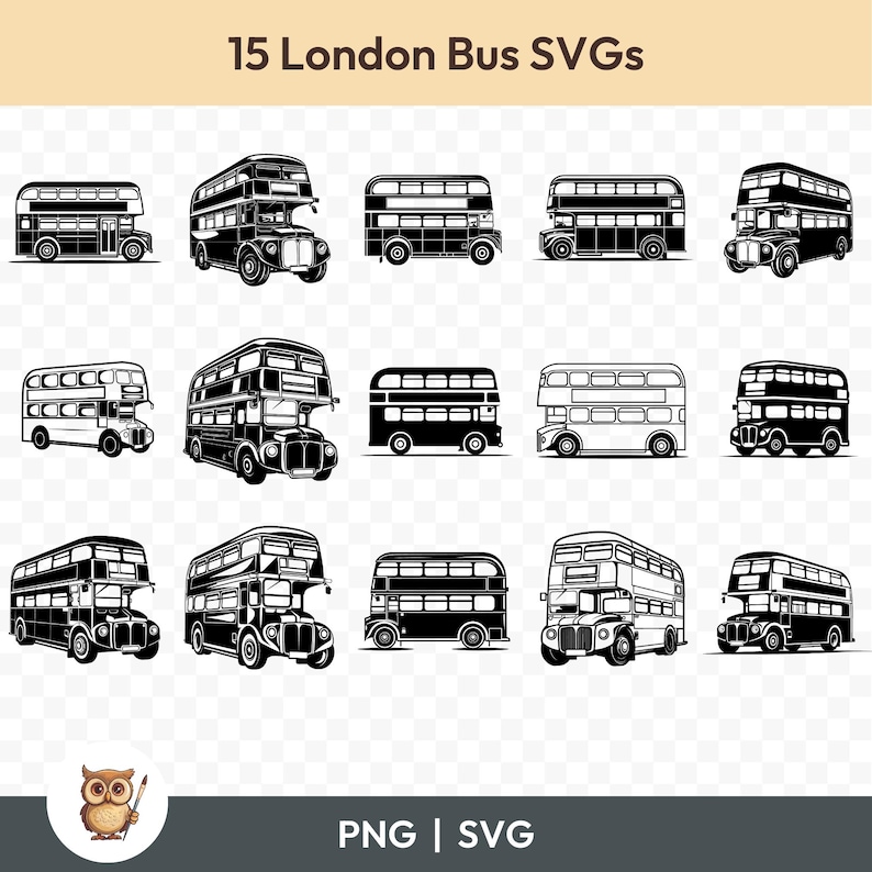 London Bus SVG Bundle, London Bus Clipart, 15 London Bus Cut Files for ...