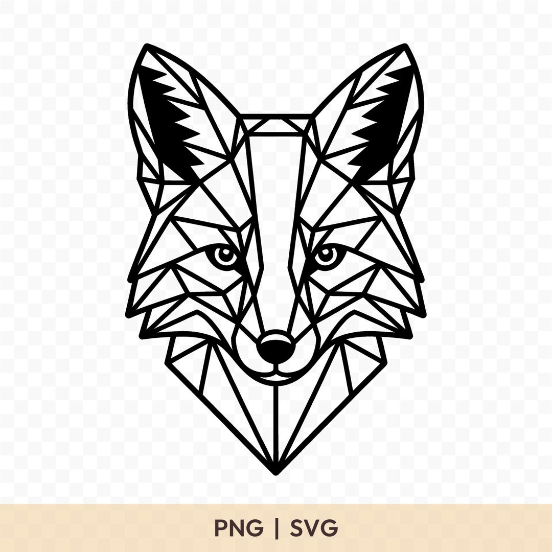 Geometric Fox Head SVG: Fox Head Cut File, Geometric Fox PNG, Geometric ...