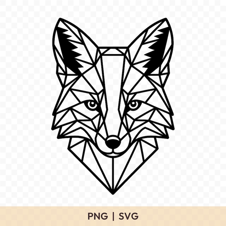 Geometric Fox Head SVG: Fox Head Cut File, Geometric Fox PNG, Geometric ...